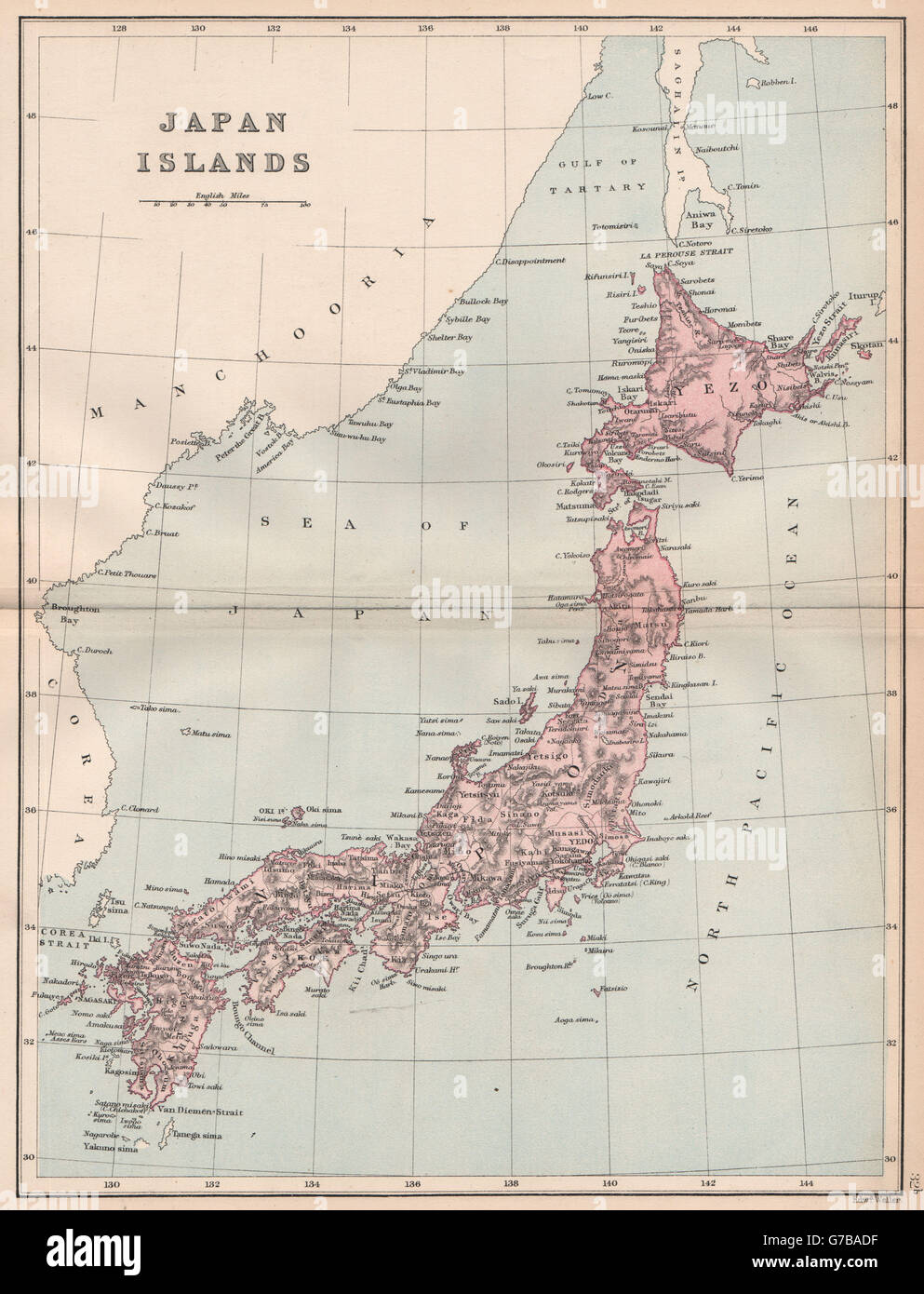 'Japan Islands'. Yedo (Tokyo) Nippon Yezo. BARTHOLOMEW, 1878 antique ...