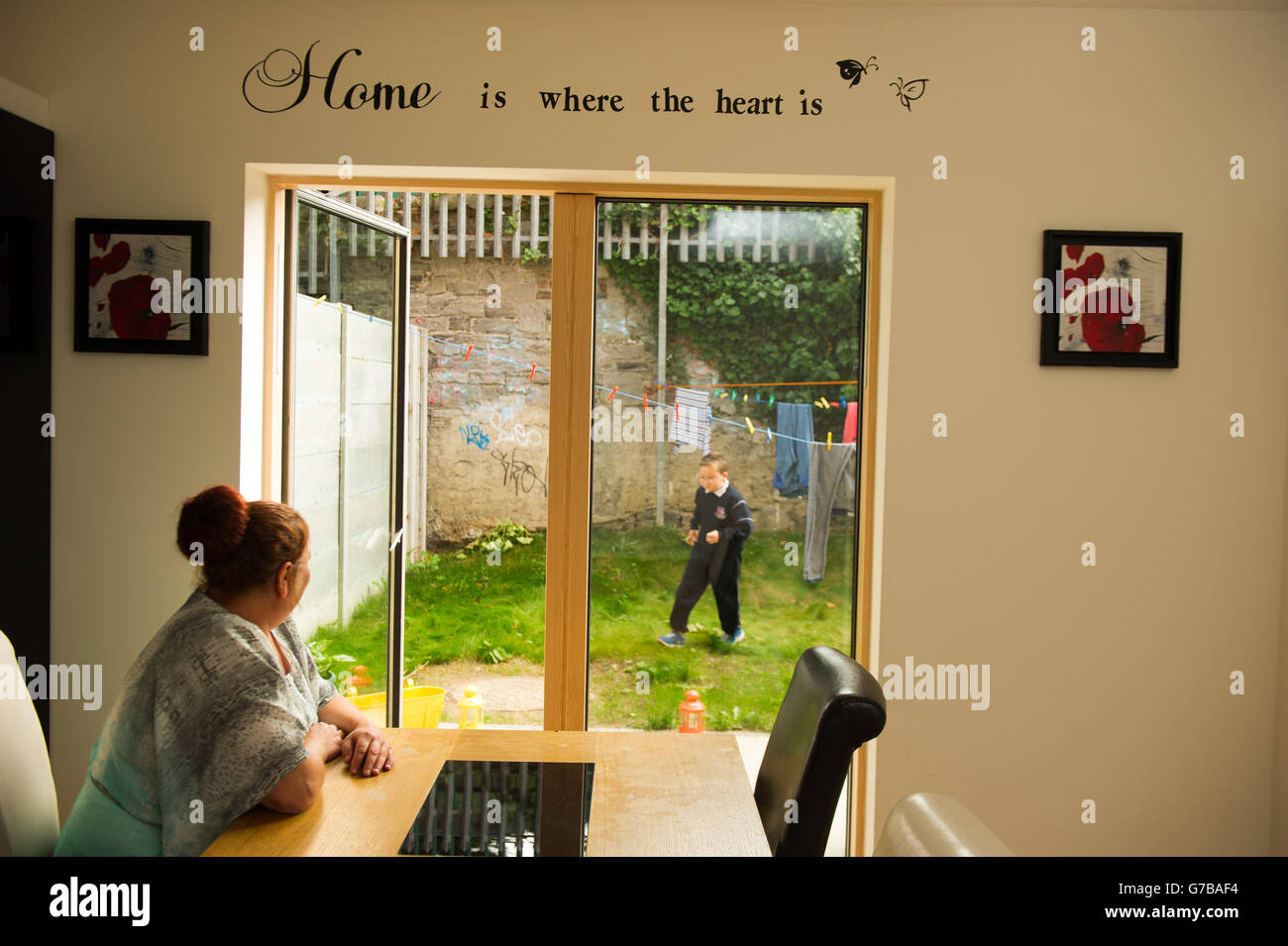 Residents catherine and callum mcnulty in their new apartment hi-res ...