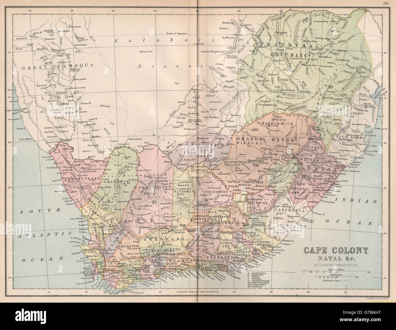 SOUTH AFRICA. 'Cape Colony Natal &c.'. Excludes Caffraria & Zulu land ...