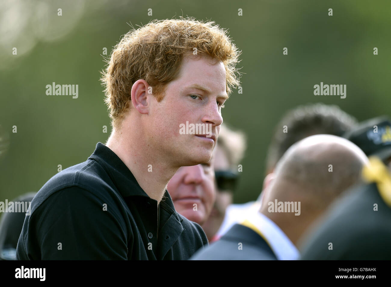 Prince Harry watches the Jaguar Land Rover Driving Challenge during the ...
