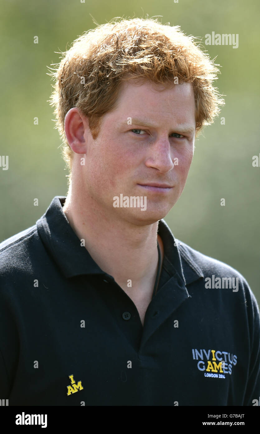 Prince Harry watches the Jaguar Land Rover Driving Challenge during the ...