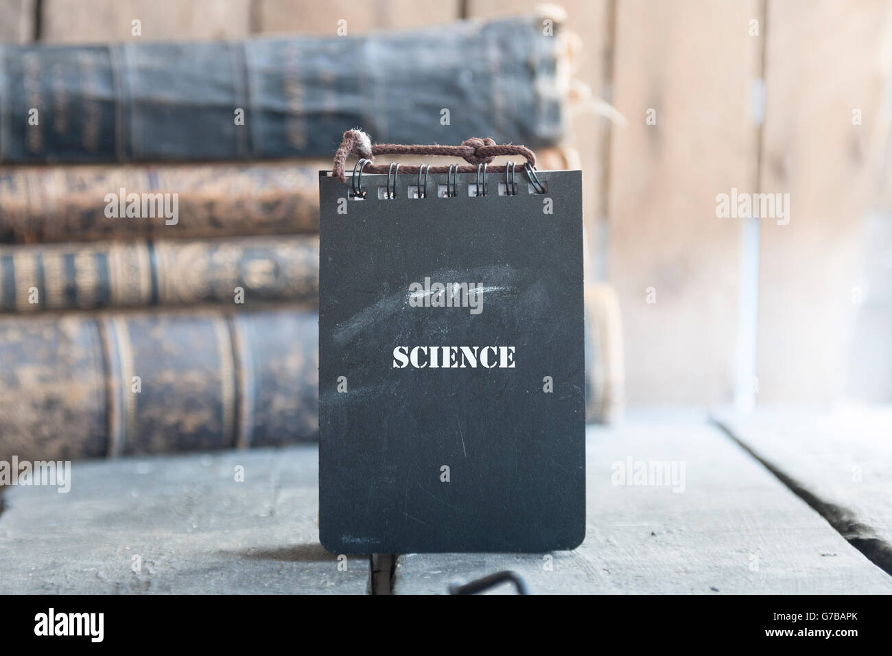 SCIENCE text and old books Stock Photo - Alamy
