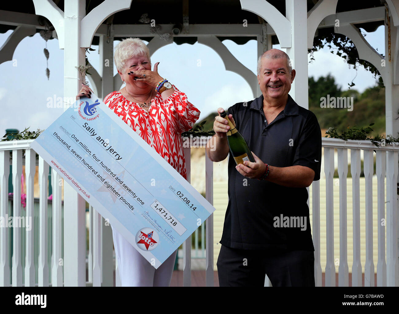 Sally Ann Wells with her partner Jerry Gregory celebrates her National ...