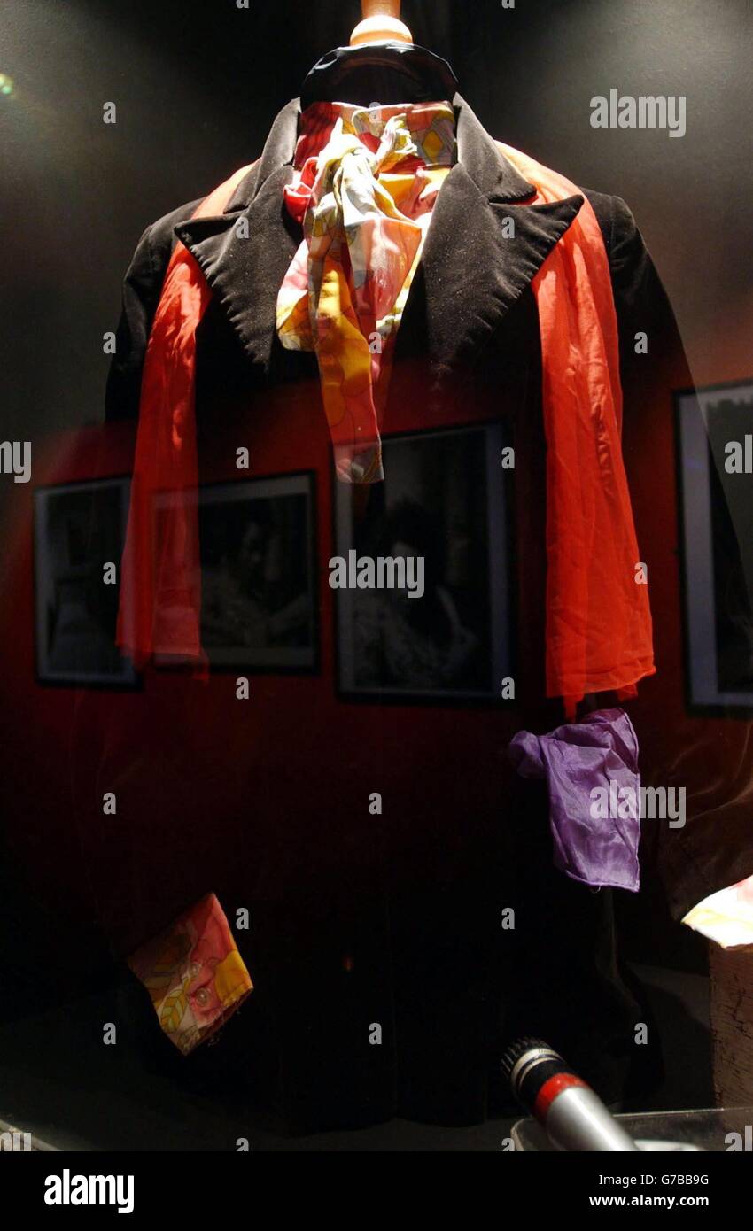 A jacket owned by Jimi Hendrix, at the press preview for the exhibition ...