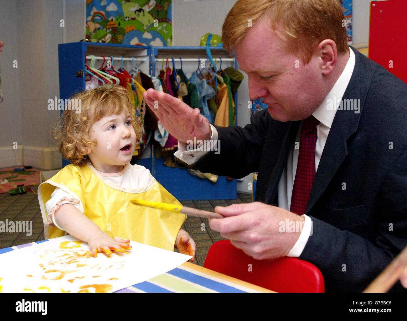 Charles Kennedy creche visit Stock Photo - Alamy