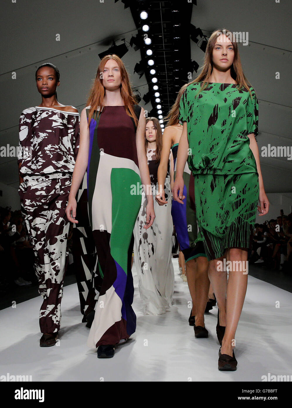 Models on the catwalk during the Jasper Conran catwalk show, at ...
