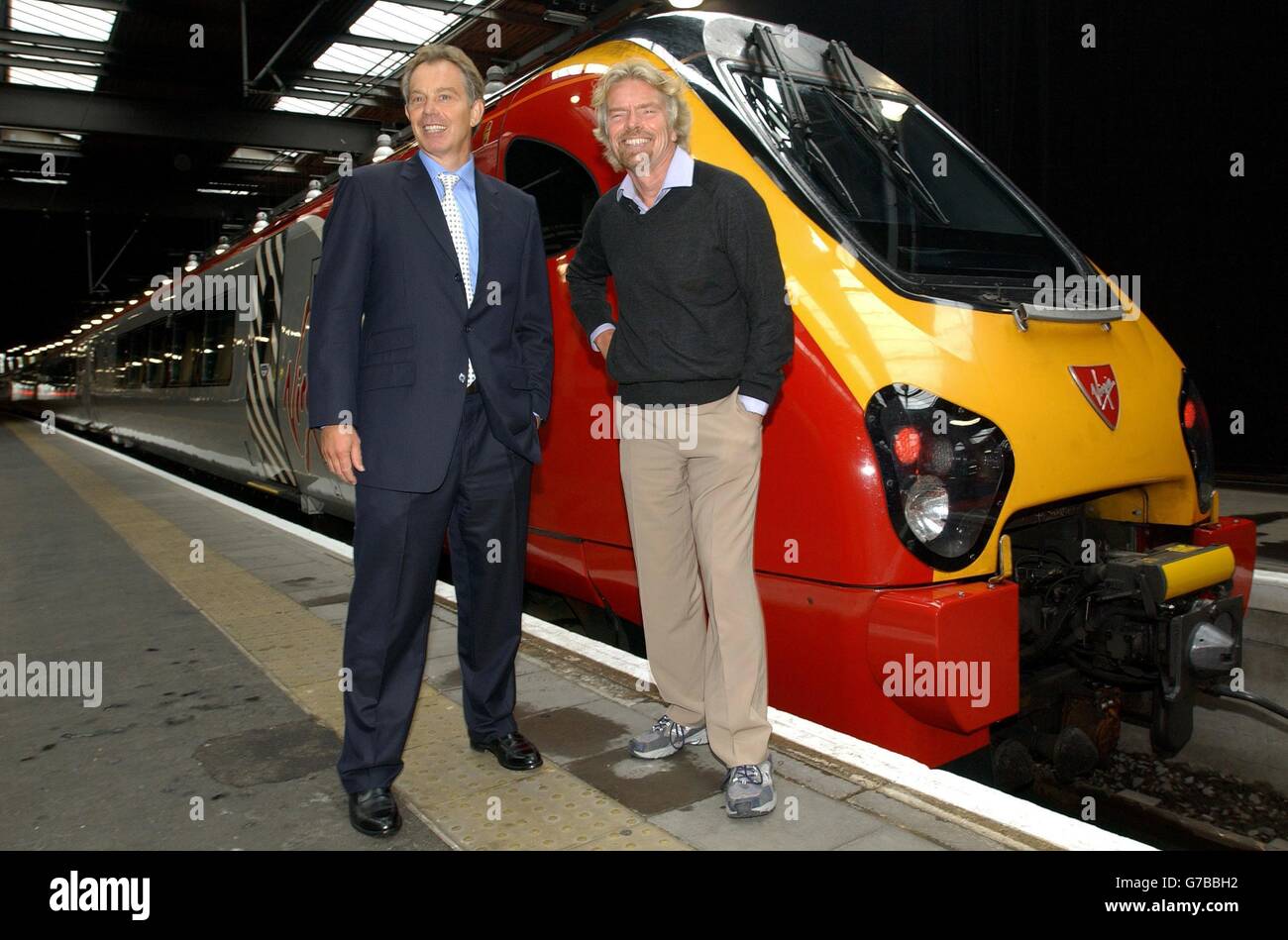 Virgin tilting train launch Stock Photo - Alamy