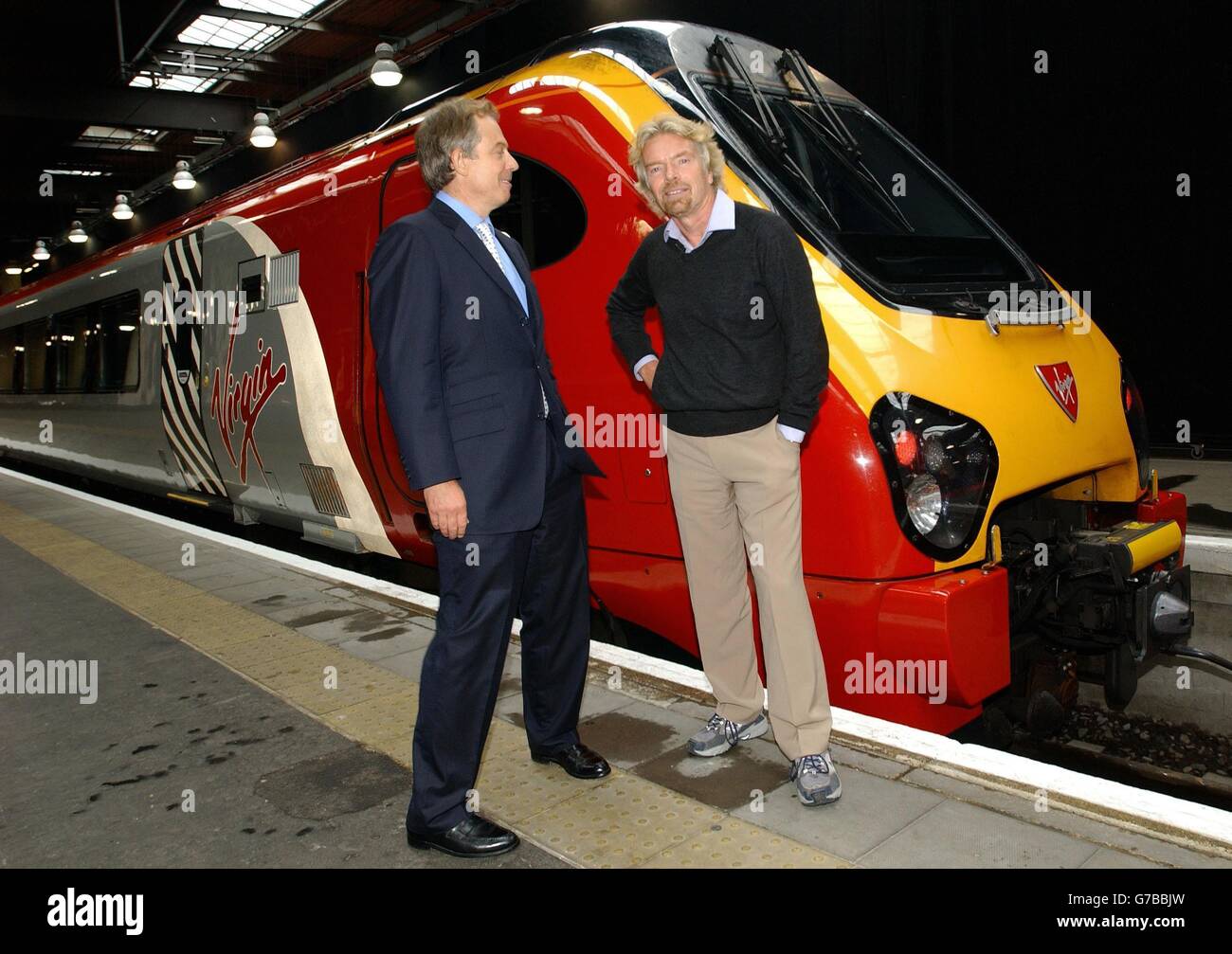 Virgin tilting train launch Stock Photo - Alamy