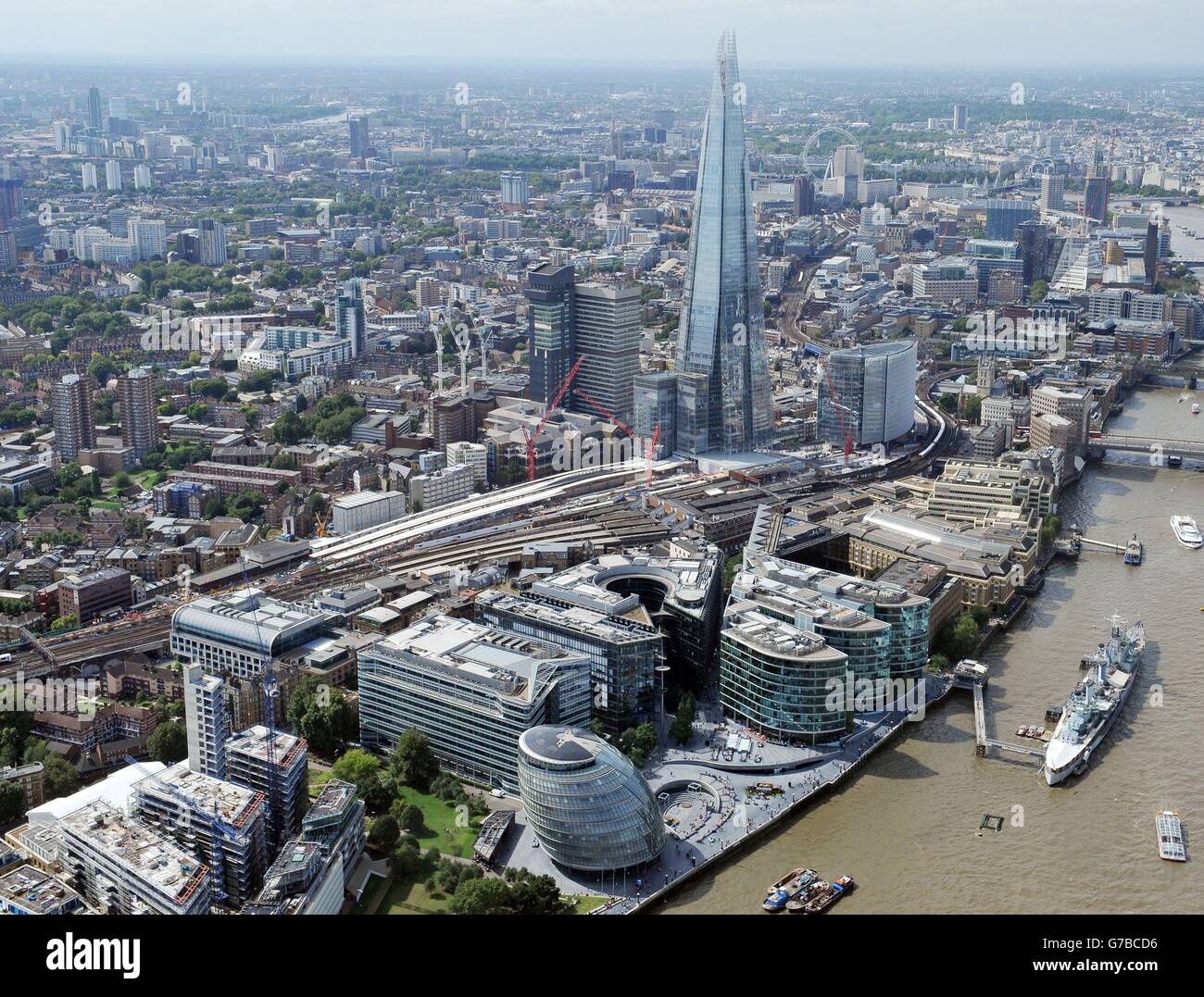 A view of the Shard and London Bridge Station in south London, with ...