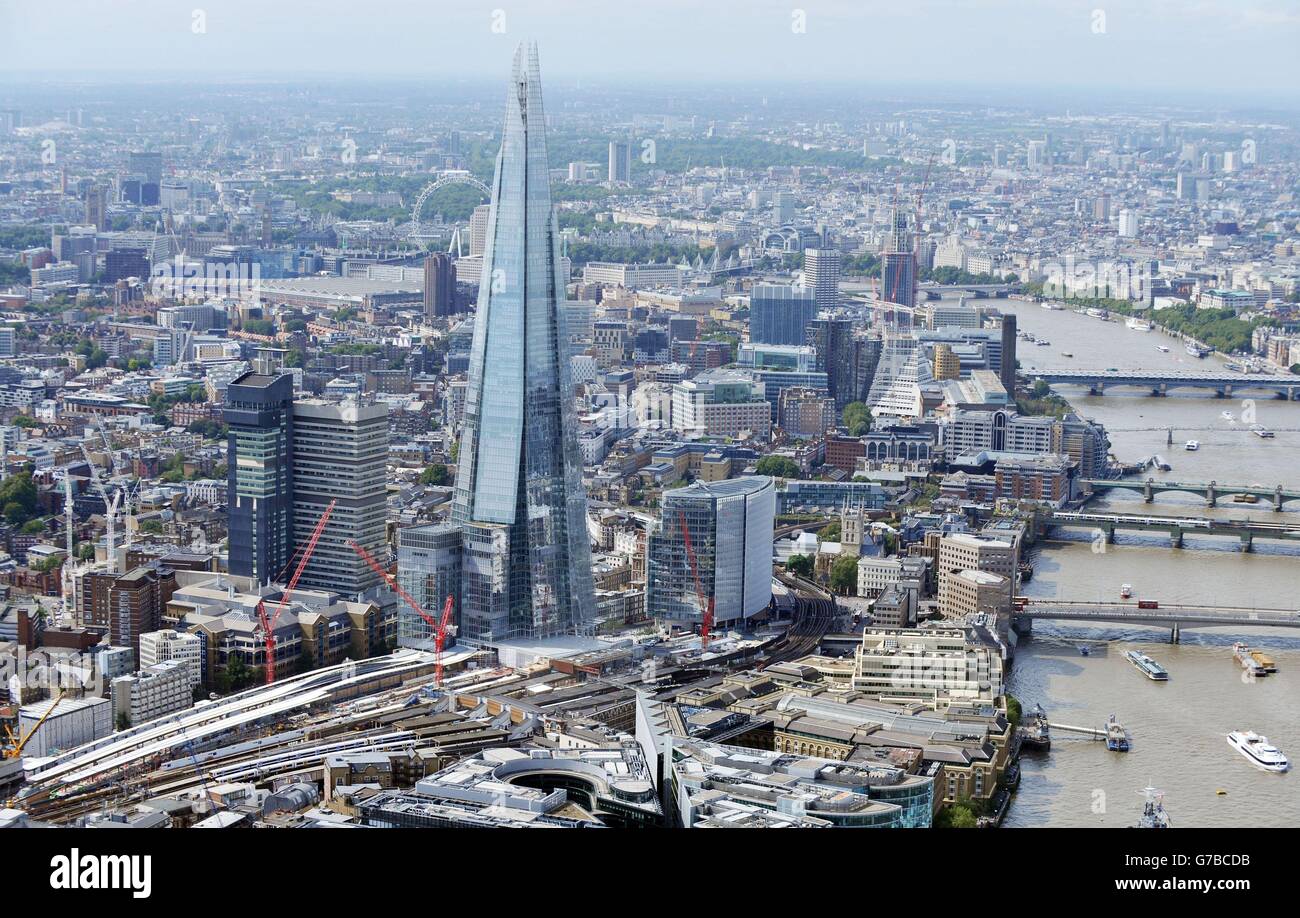 A view of the Shard and London Bridge Station in south London, with ...