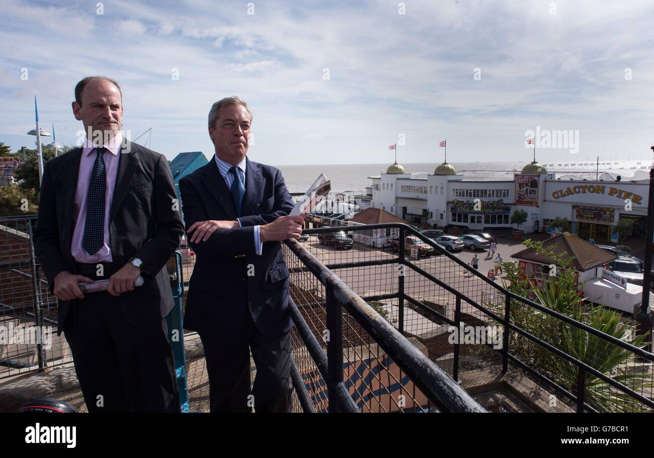 UKIP leader Nigel Farage accompanies former Tory MP for Clacton ...