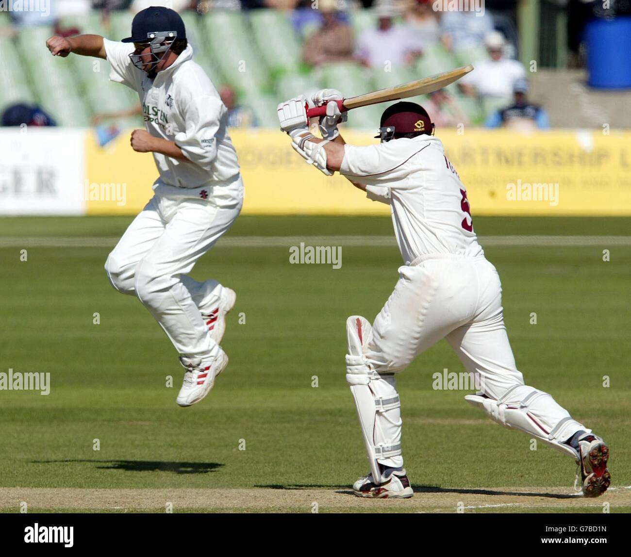 Cricket action robert key steffan jones hi-res stock photography and ...