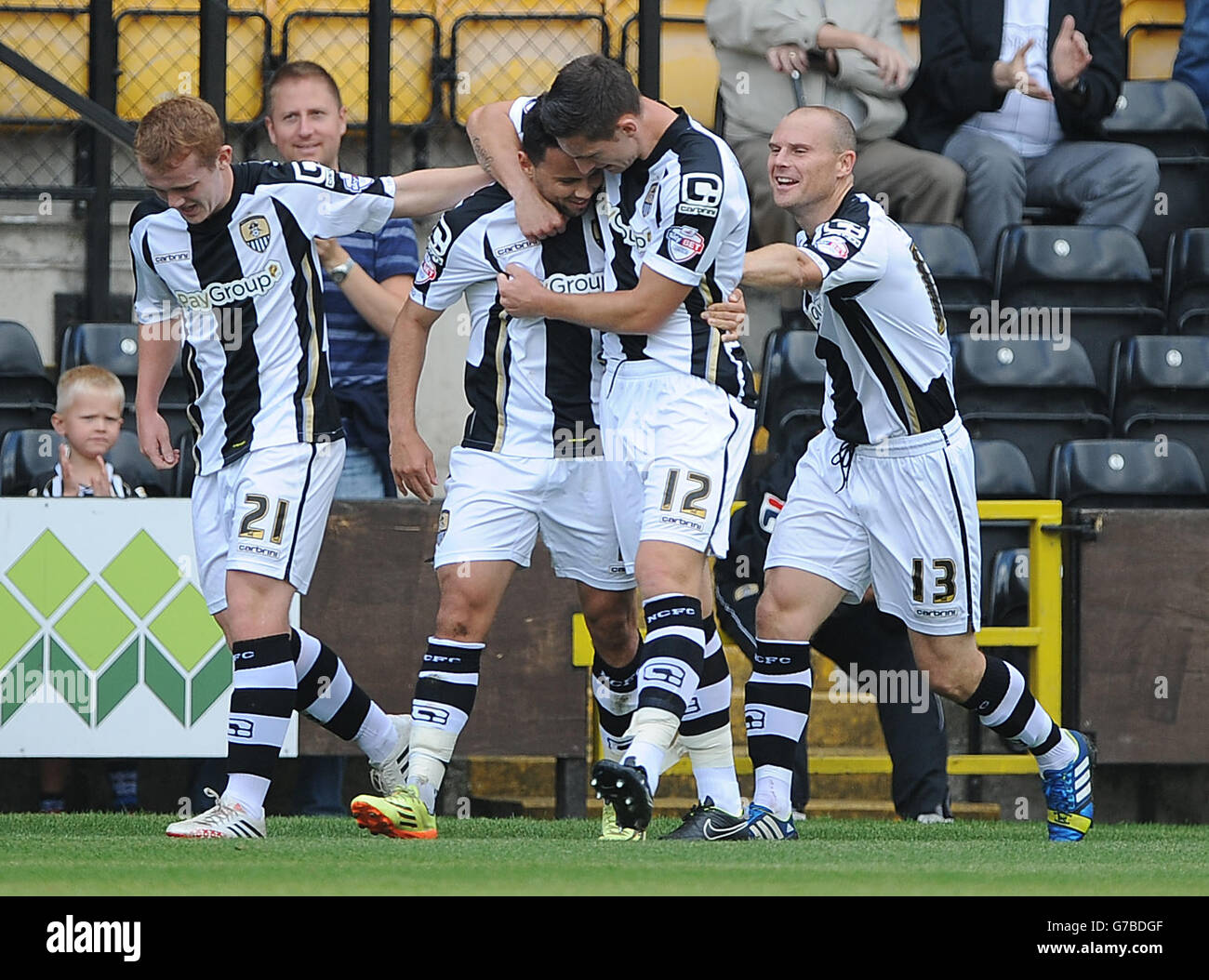 Notts County's Zeli Ismail (2nd left) celebrates with Jake Cassidy (2nd ...
