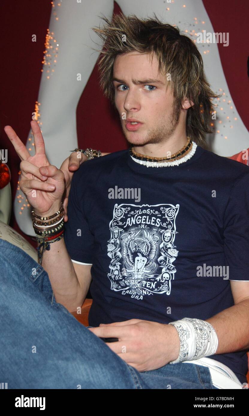 Harry from pop group McFly during their guest appearance on MTV's TRL ...