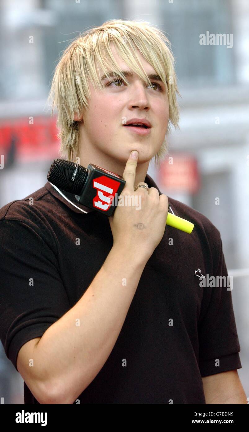 Tom from pop group McFly during their guest appearance on MTV's TRL ...