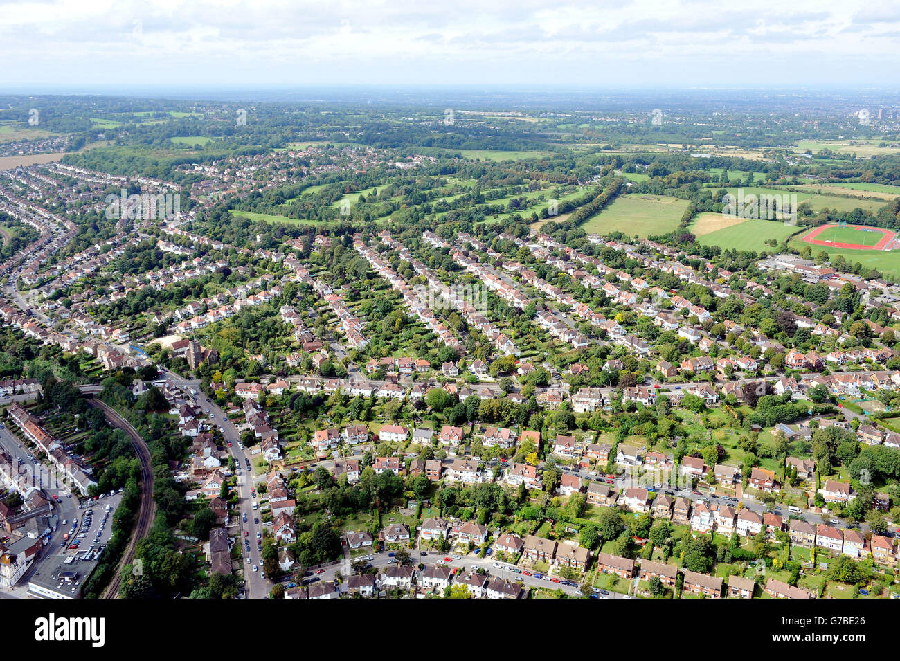 An aerial view of purley hi-res stock photography and images - Alamy