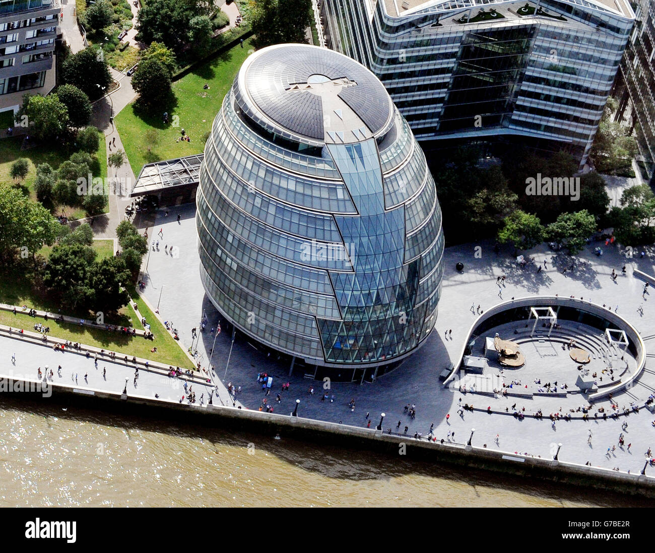 An aerial view of City Hall, the headquarters of the Greater London ...