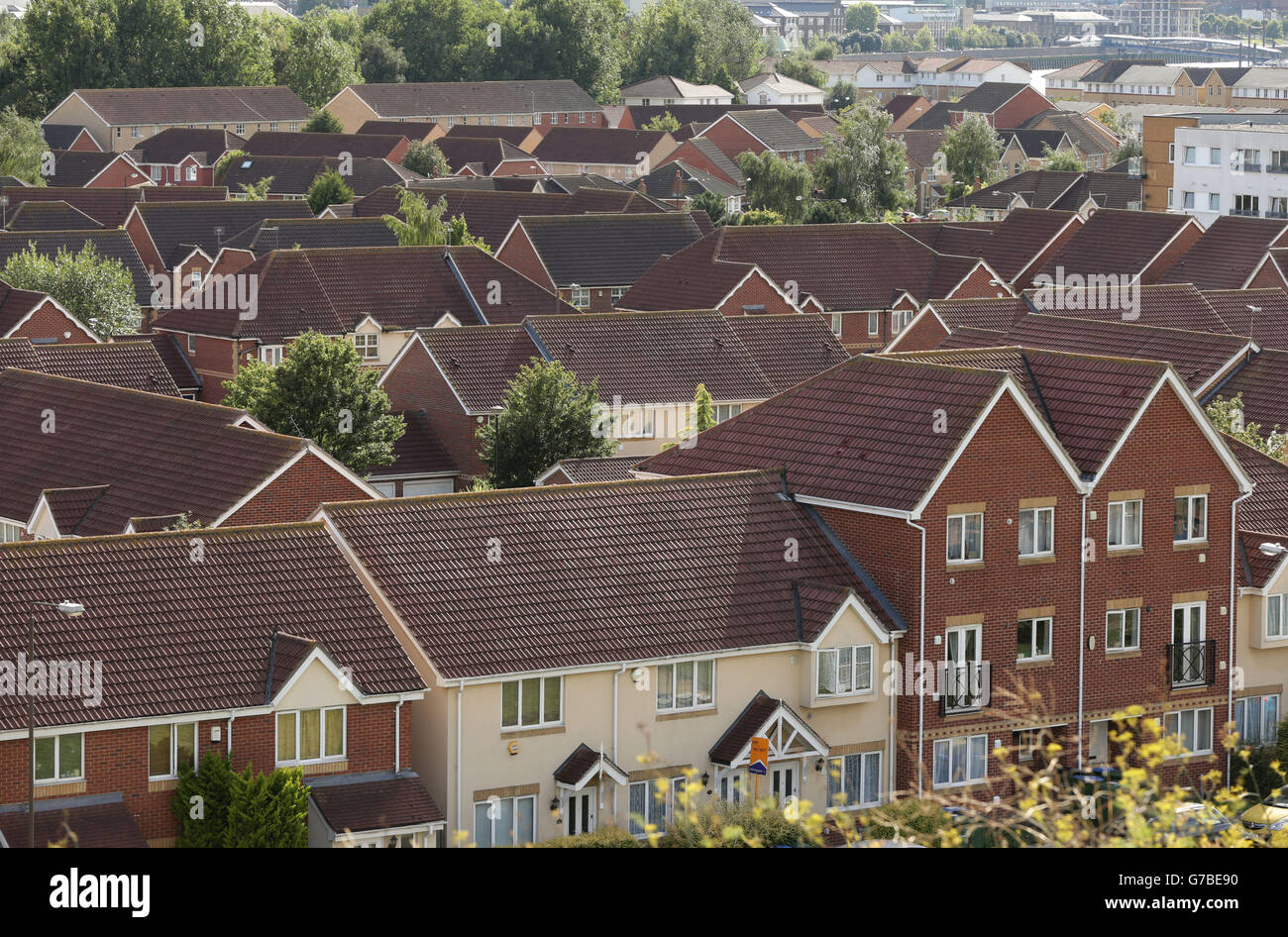 A view of houses in Thamesmead, south east London Stock Photo - Alamy