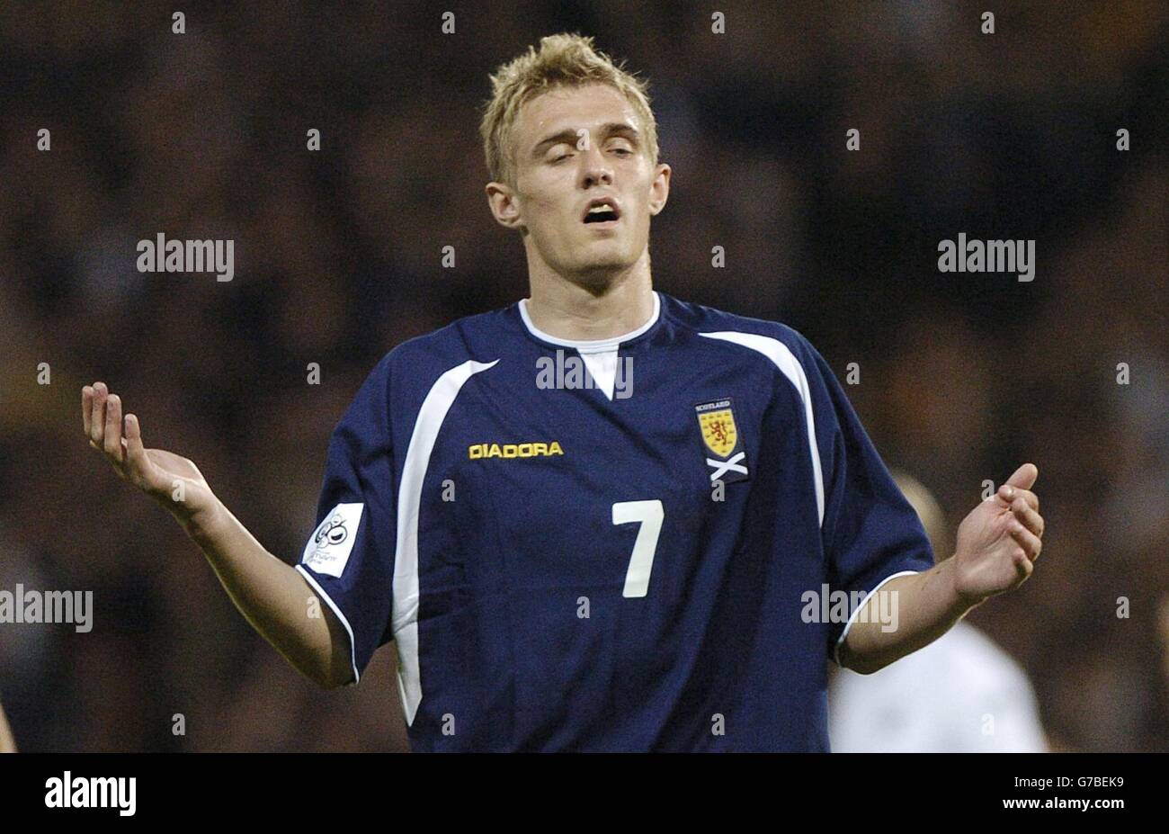 Scotland's Darren Fletcher rues another missed chance during the World ...