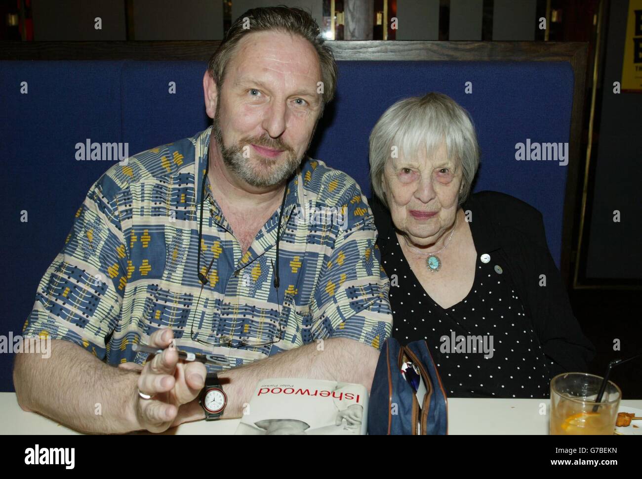 Anna Wing Davey and her son Mark during the pre-show party for Bat Boy ...