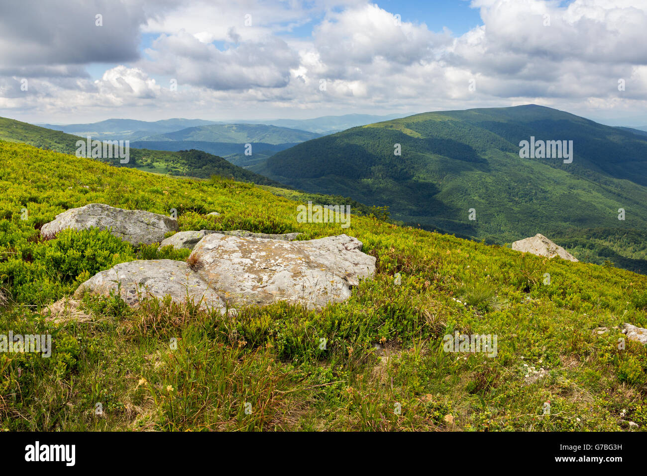 white sharp stones on the hillside Stock Photo - Alamy