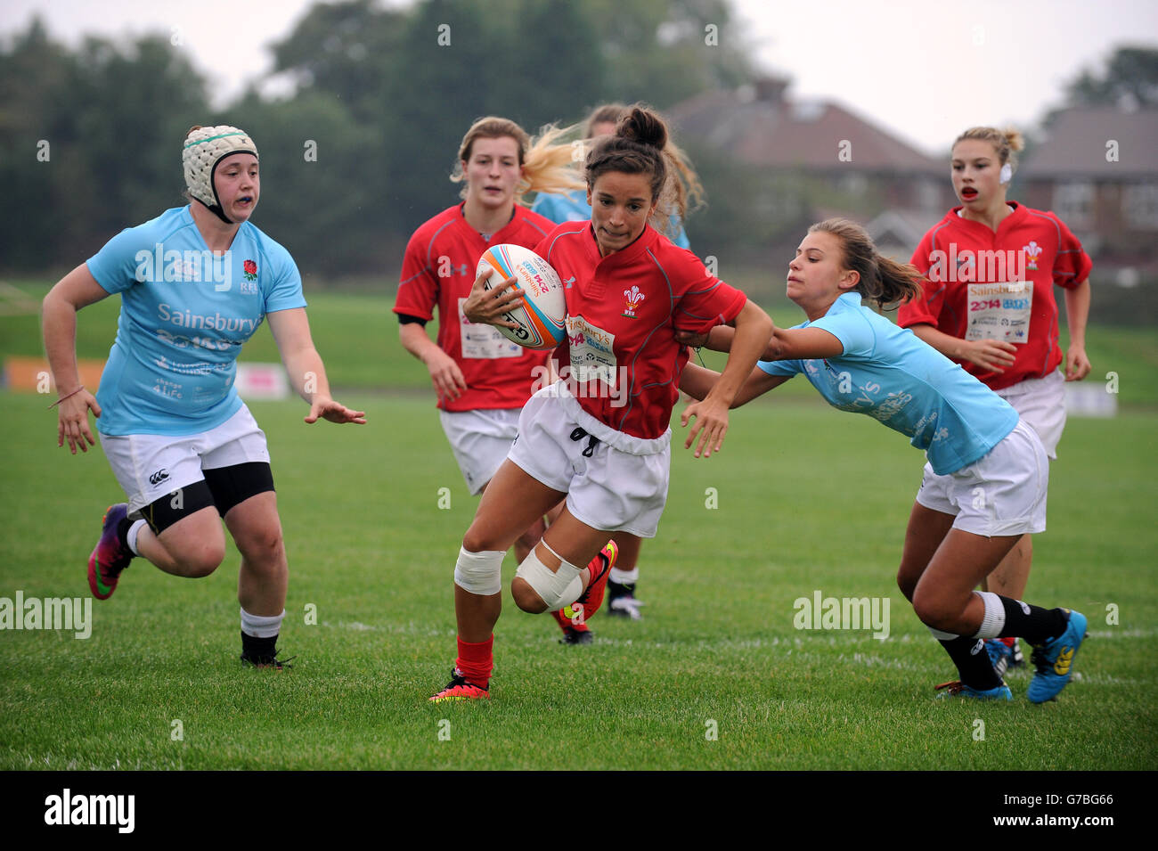 Wales A's Jasmine Joyce races through against England Midland's in the ...