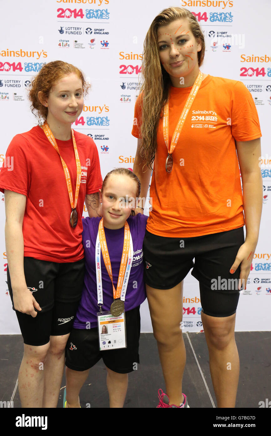 The medal ceremony for the Womens MC 50m Freestyle England Central's ...