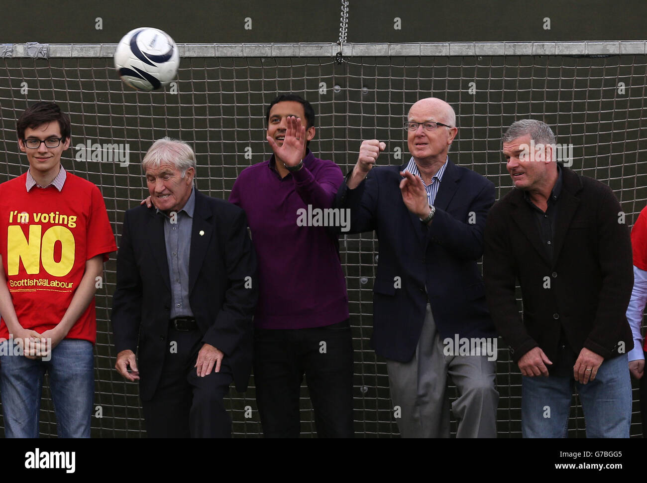 Former Scottish footballers backing the NO vote campaign (left to right ...