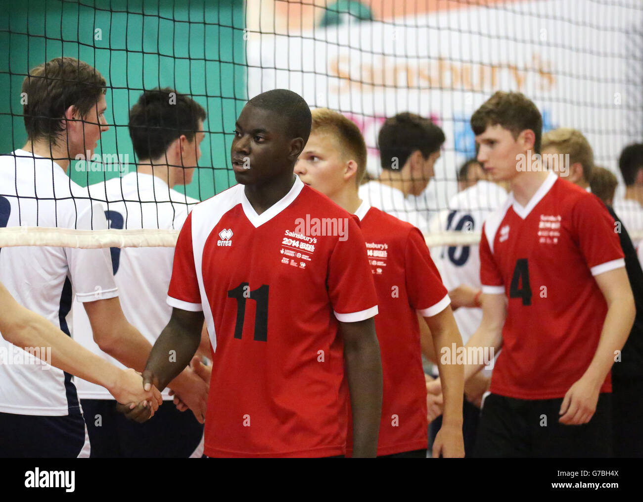 England Cadet's Arran Simon as his team shake hands after competing in ...