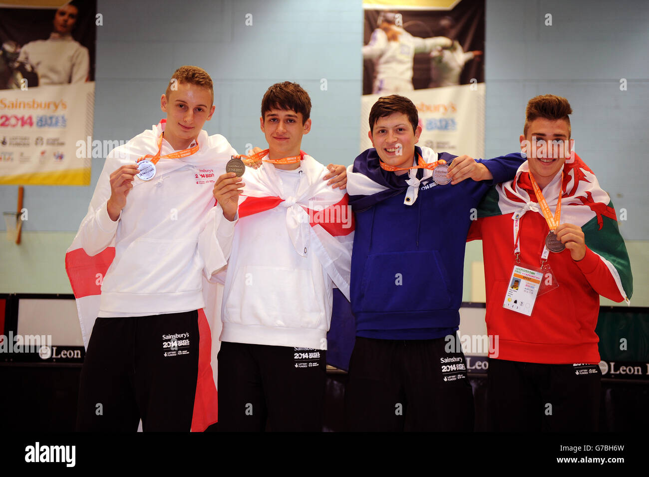 Medal Ceremony for the Men's Fencing Epee. Aml Sinclair, Harrison ...