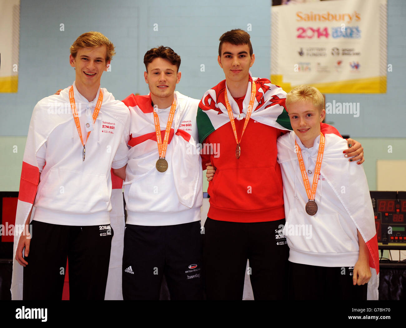 Medal Ceremony for the Men's Fencing Sabre, JJ Webb, Will Halliwell ...