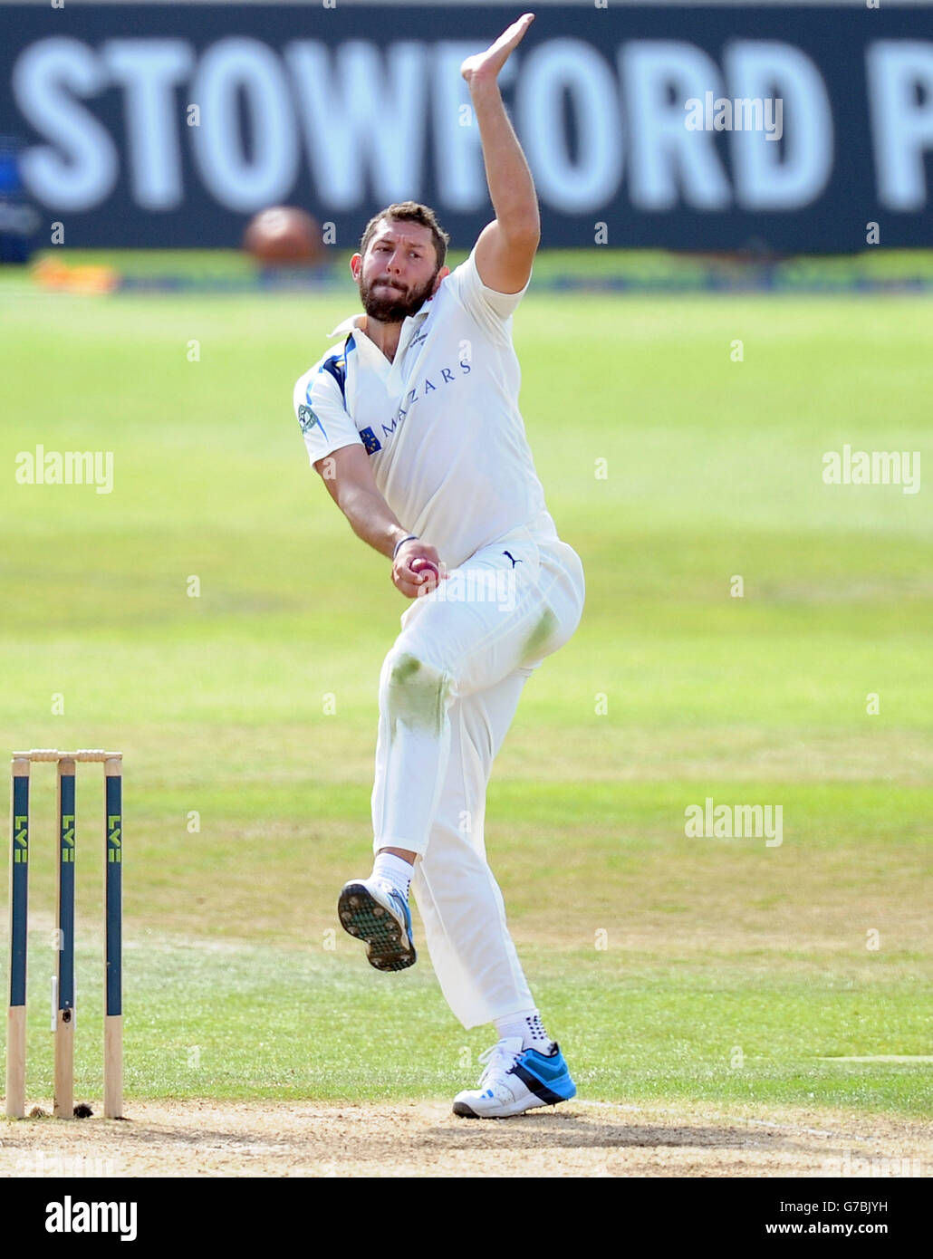 Yorkshire's Tim Bresnan bowls during day three of the LV= County ...