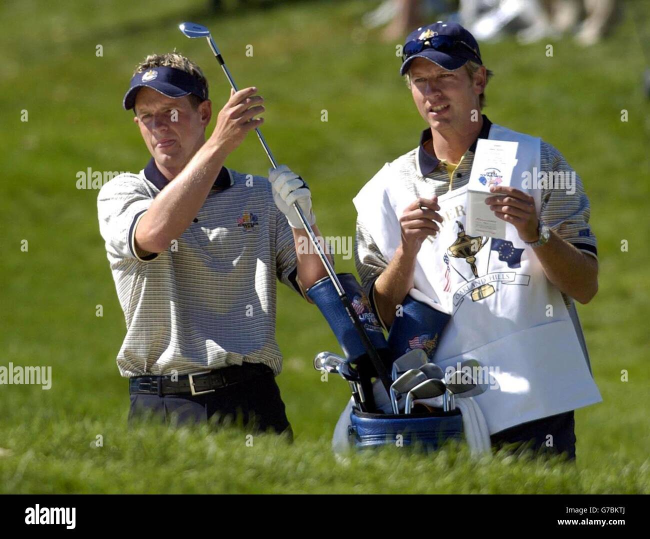 European Ryder Cup player Luke Donald (left) with his brother and ...
