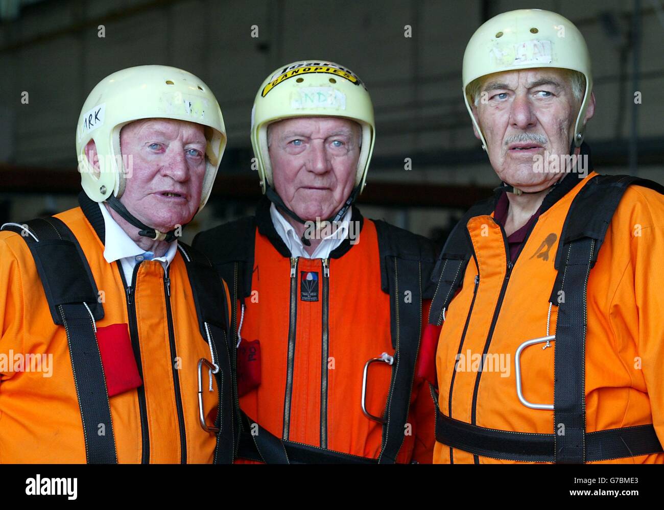 Left to right: Arnhem veterans Leslie Lockett 83 from Stoke on Trent ...