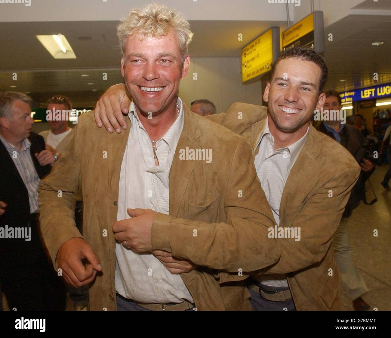 Darren Clarke at Heathrow Airport Stock Photo - Alamy