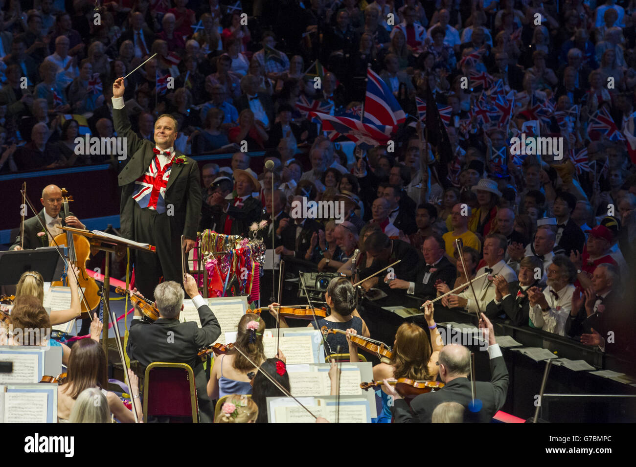 Conductor, Sakari Oramo during the Last Night of the Proms at the Royal ...