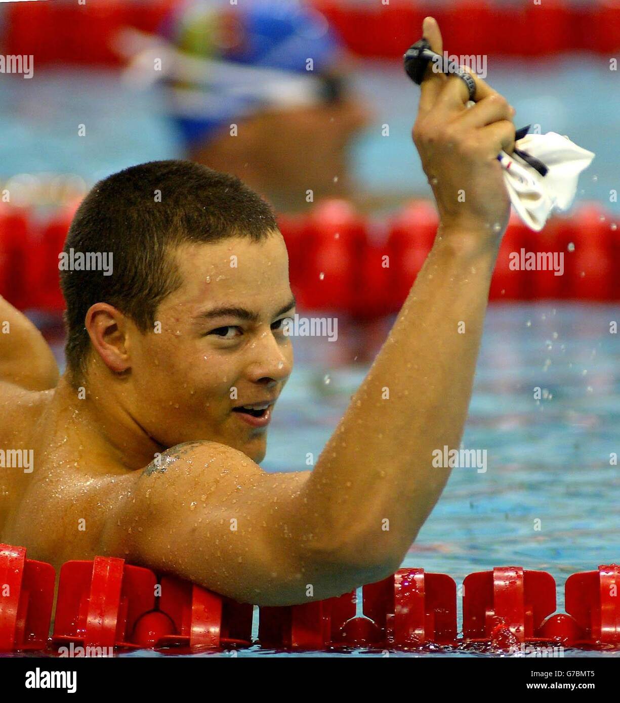 Great Britain's Anthony Stephens celebrates after breaking the ...