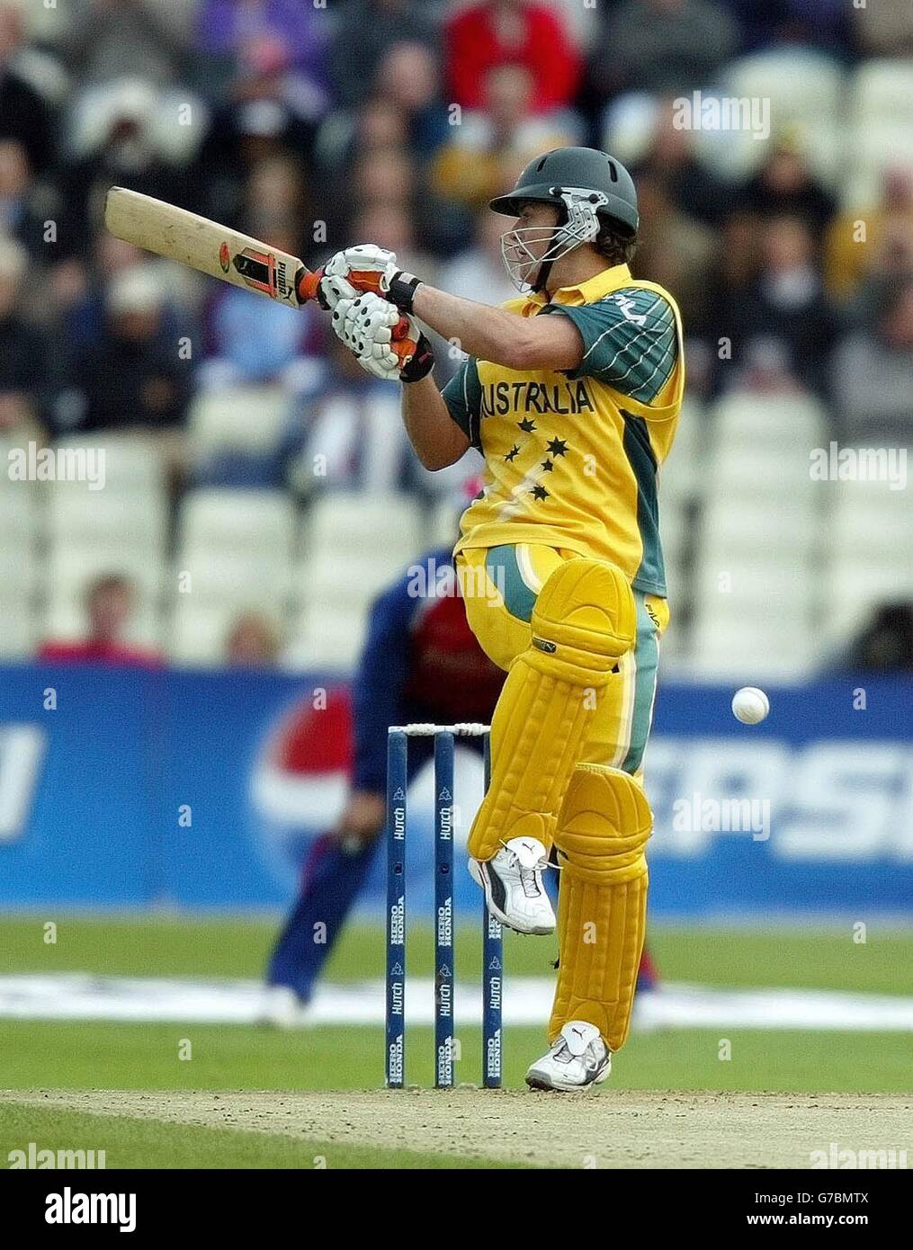 Australia's Adam Gilchrist attempts to hook a delivery from England's ...