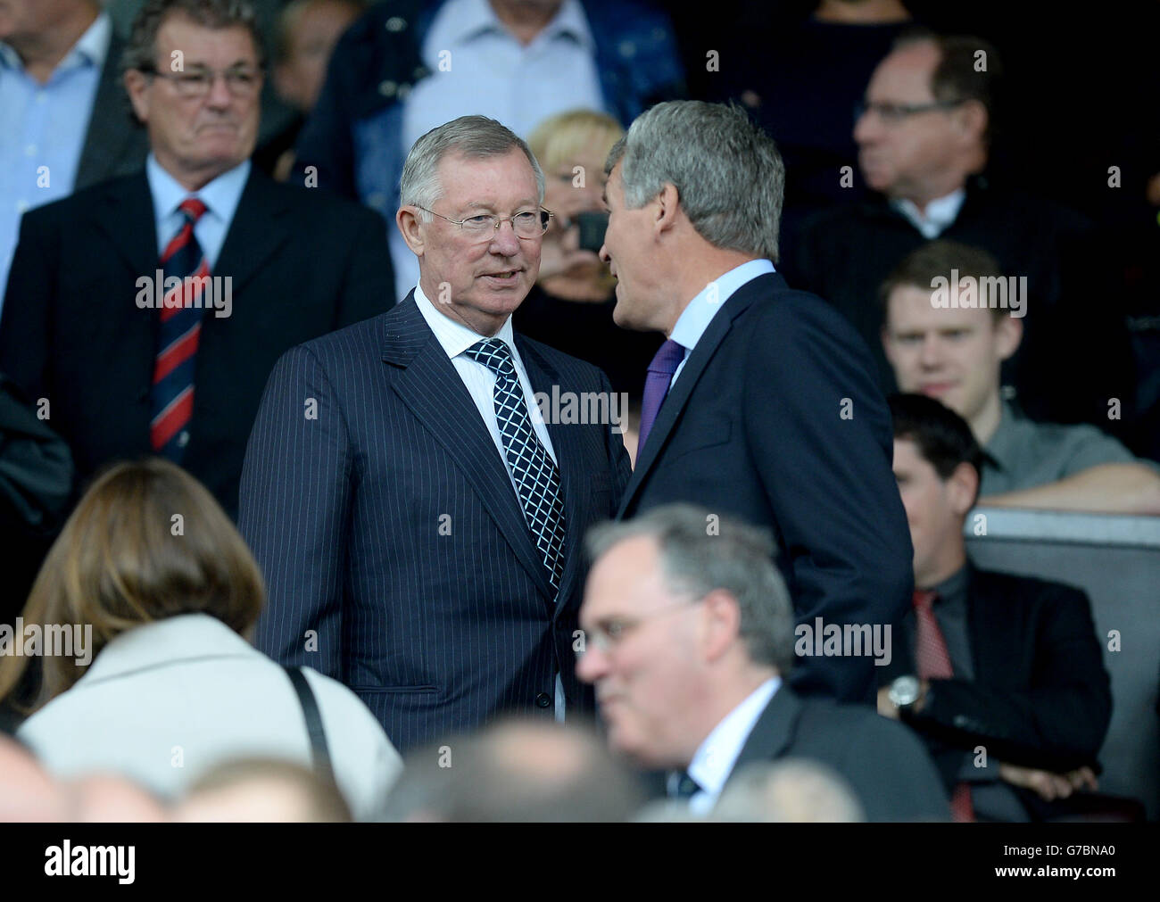 Sir Alex Ferguson and David Gill in the stands during the Barclays ...