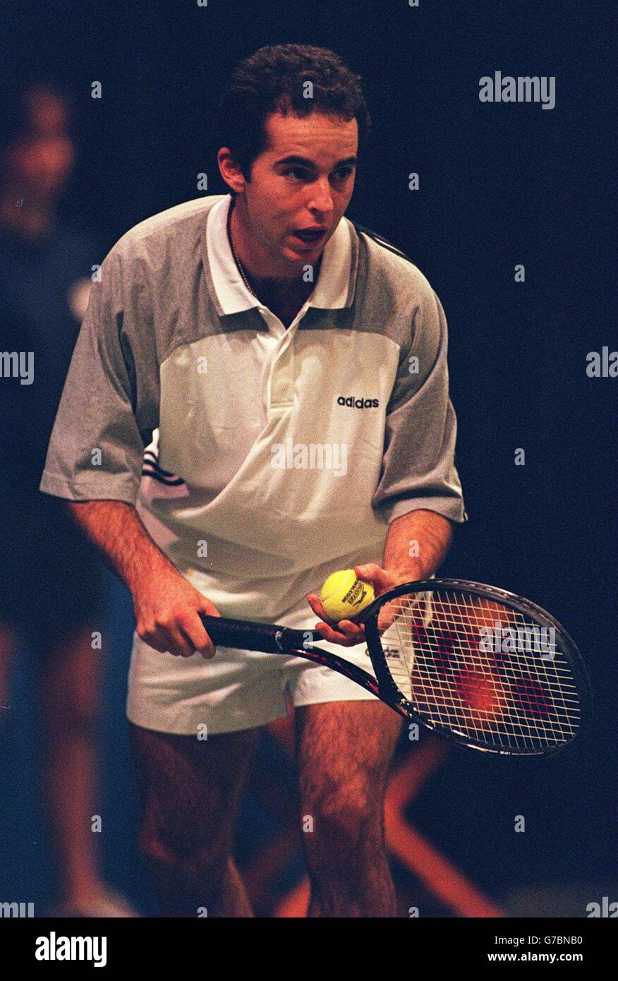 TENNIS - Guardian Direct British Nationals. Jamie Delgado prepares to ...
