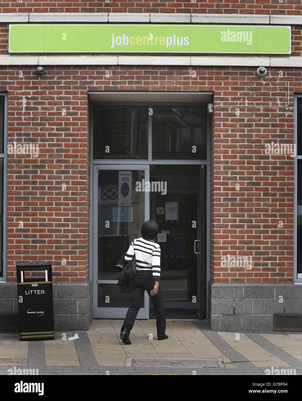 Job centre stock. The entrance to a Jobcentre Plus in Stratford, East ...