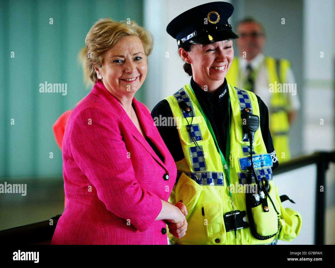 Justice Minister Frances Fitzgerald with airport police officer Niamh ...