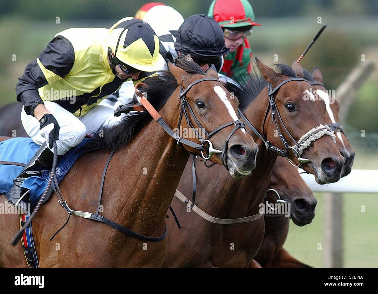 Jockey Royston Ffrench injured Stock Photo - Alamy