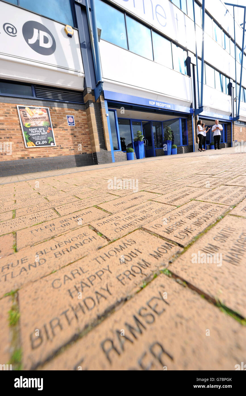 Personalised sponsored bricks leading to St Andrews stadium, home of ...