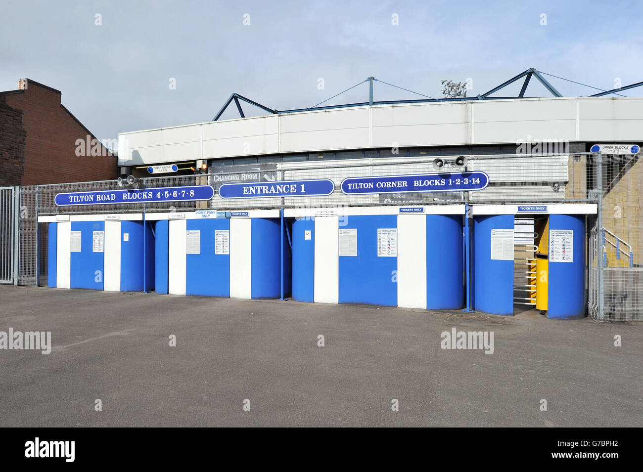 Football turnstiles tilton road gv general view hi-res stock ...