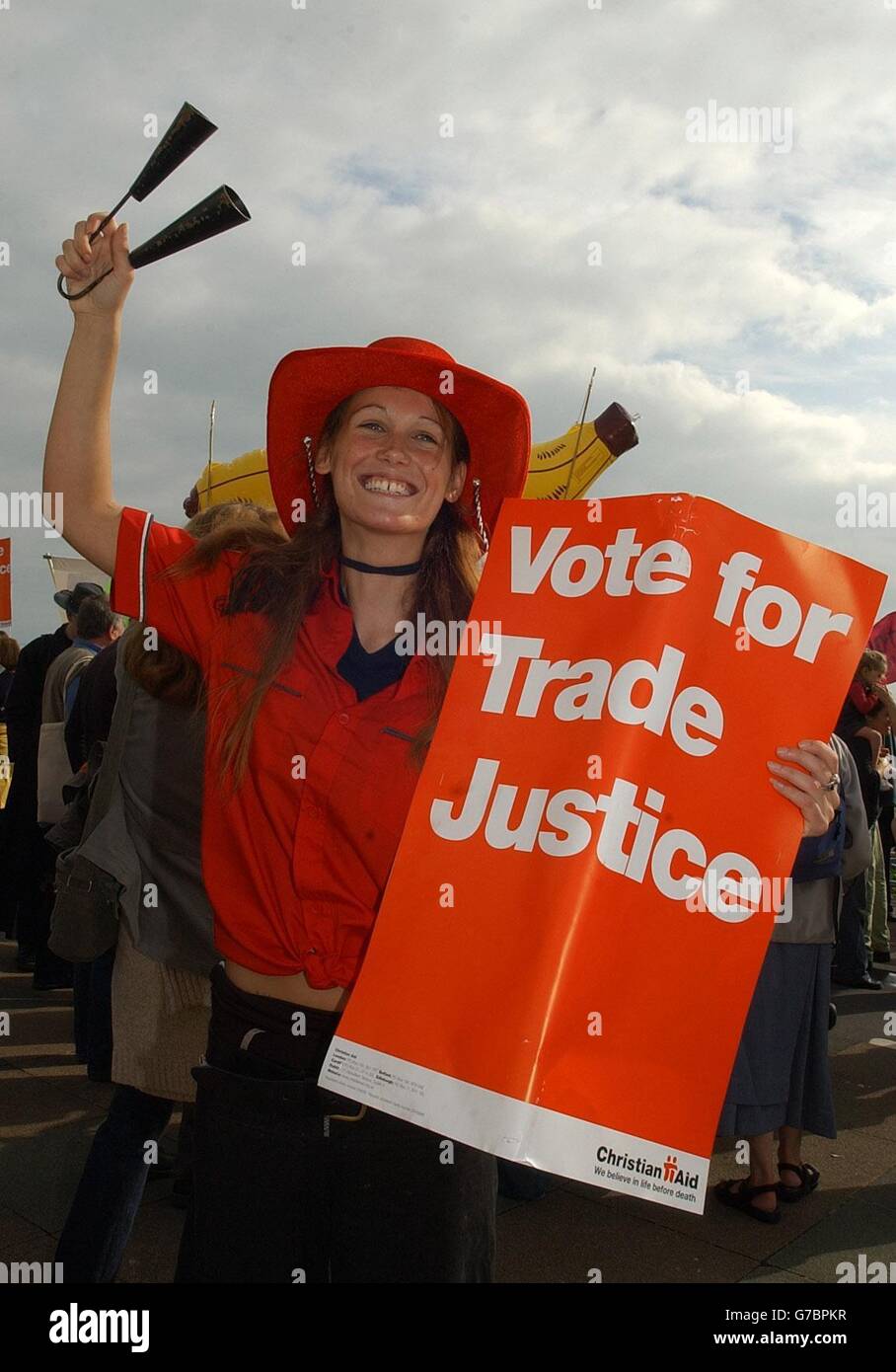 Fair Trade demonstration Stock Photo - Alamy