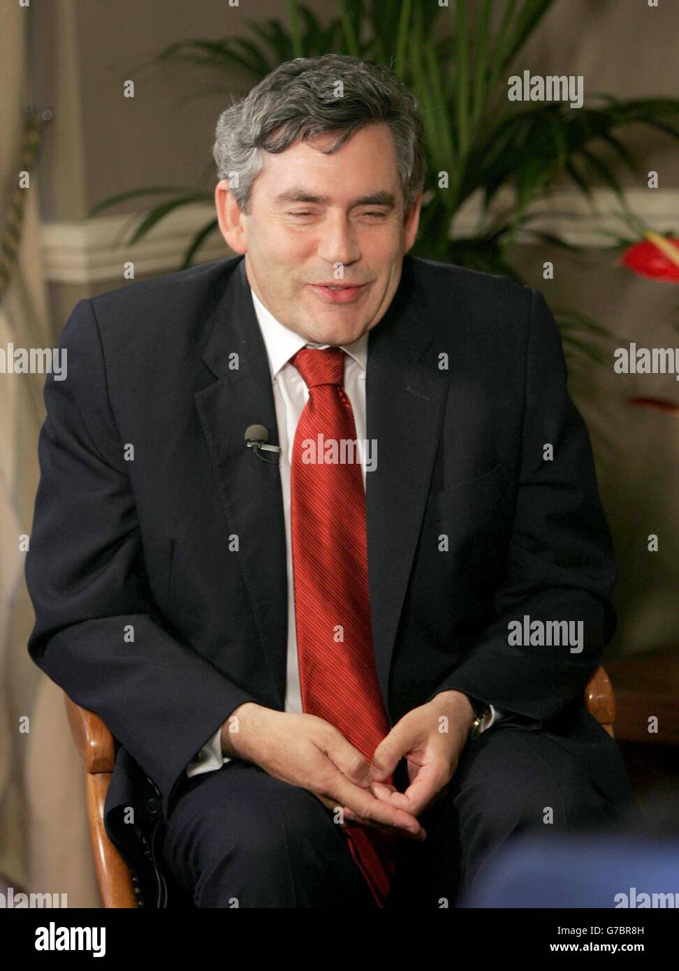 Labour Party Conference - Gordon Brown interview Stock Photo - Alamy