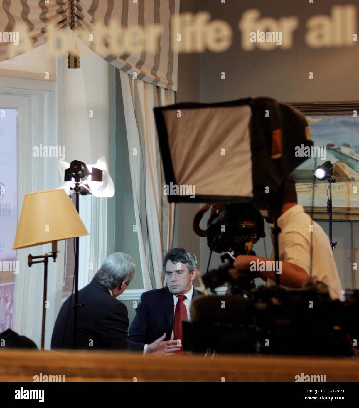 Labour Party Conference Gordon Brown interview Stock Photo - Alamy