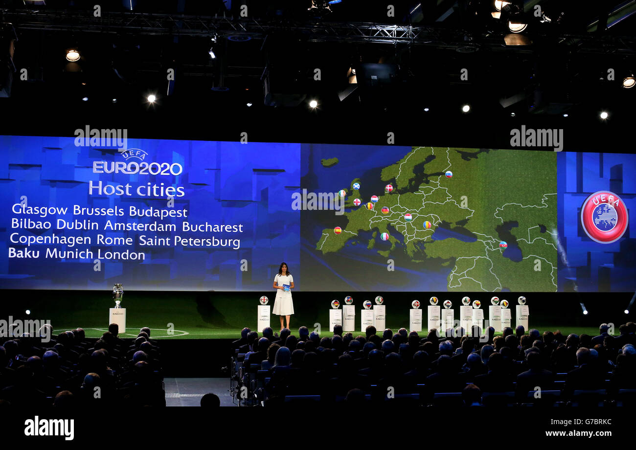 Uefa euro 2020 host cities announcement ceremony hi-res stock ...