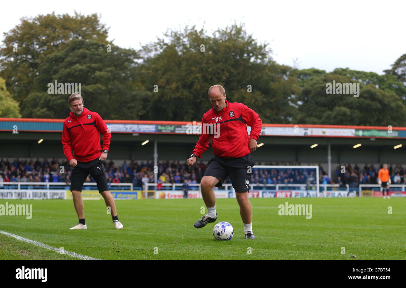 Coventry city manager steven pressley assistant neil macfarlane hi-res ...